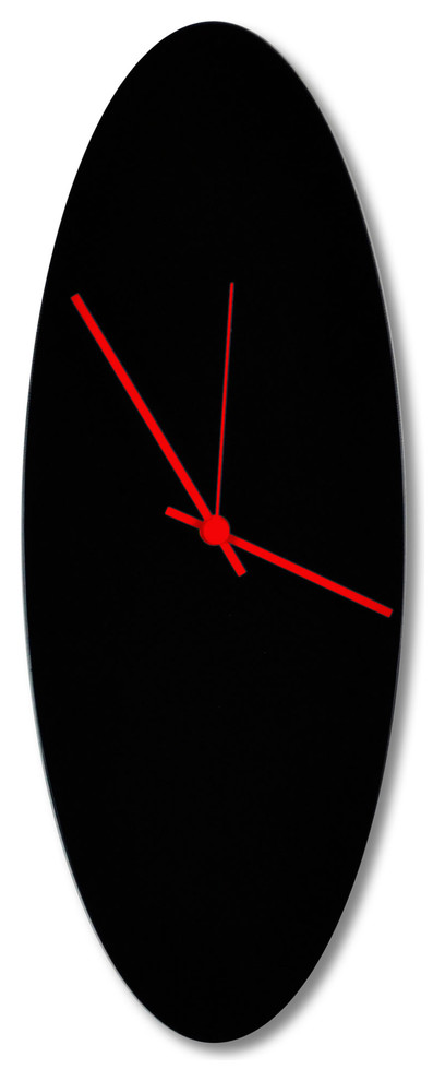 Blackout Ellipse Clock, Minimalist Modern Black Metal Clocks ...
