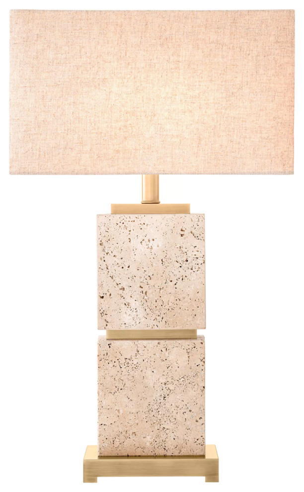 Modern Travertine Table Lamp | Eichholtz Newton - Transitional - Table ...