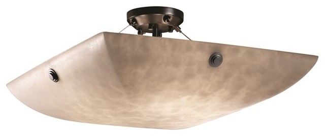 Justice Designs Clouds 18" Semi-Flush Bowl w/Circle Finials - Matte ...