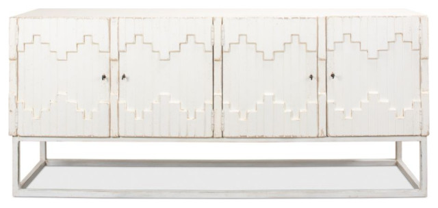 Aztec White Sideboard Black Buffet for Dining Room - Farmhouse ...