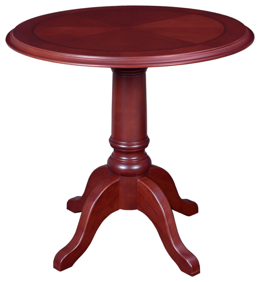 Traditional Mahogany Dining Table with Hardwood Legs and Round Veneer ...