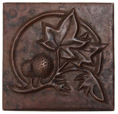 Tree And Ferns Design Copper Tile, 12x12 - Traditional - Wall And Floor ...