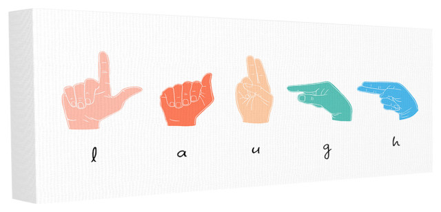 Sign Language Laugh H and s Design, 13"x30" - Contemporary - Prints And ...