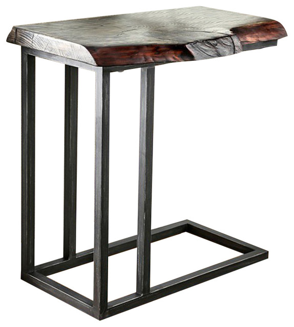 Kya Industrial Design Side Table, Rustic Natural Tone Finish ...