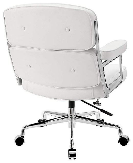Modern Lobby Executive Office Chair Genuine Leather, White ...