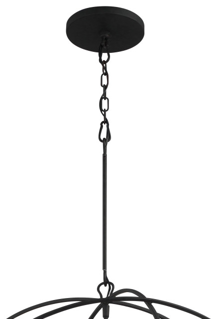 Solaris 6 Light Black Chandelier, 22.5''Wx27.5''H - Contemporary ...