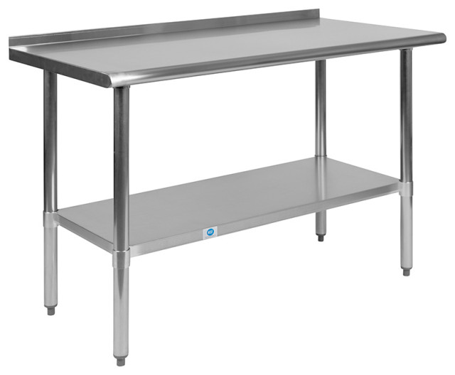 48" Stainless Steel Work Table, 48"W x 24"D x 36"H - Contemporary ...