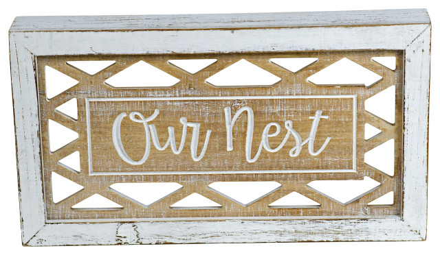 Wood Sign "Our Nest" - Farmhouse - Wall Accents - by VIP International ...