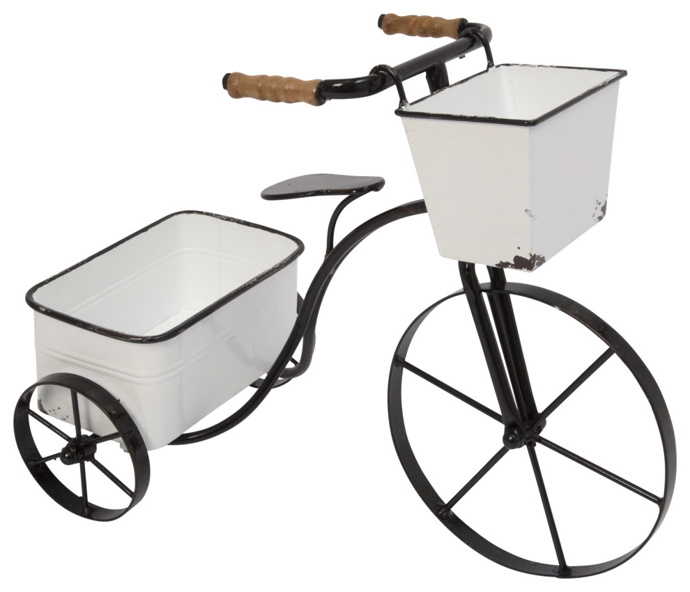 17.7" Metal Tricycle, Planters - Farmhouse - Outdoor Pots And Planters ...