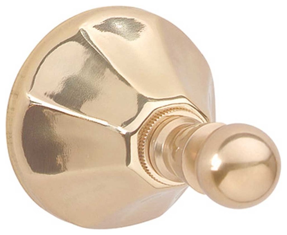 Vintage Solid Brass Robe Hook Octagonal Accent | - Traditional - Robe ...