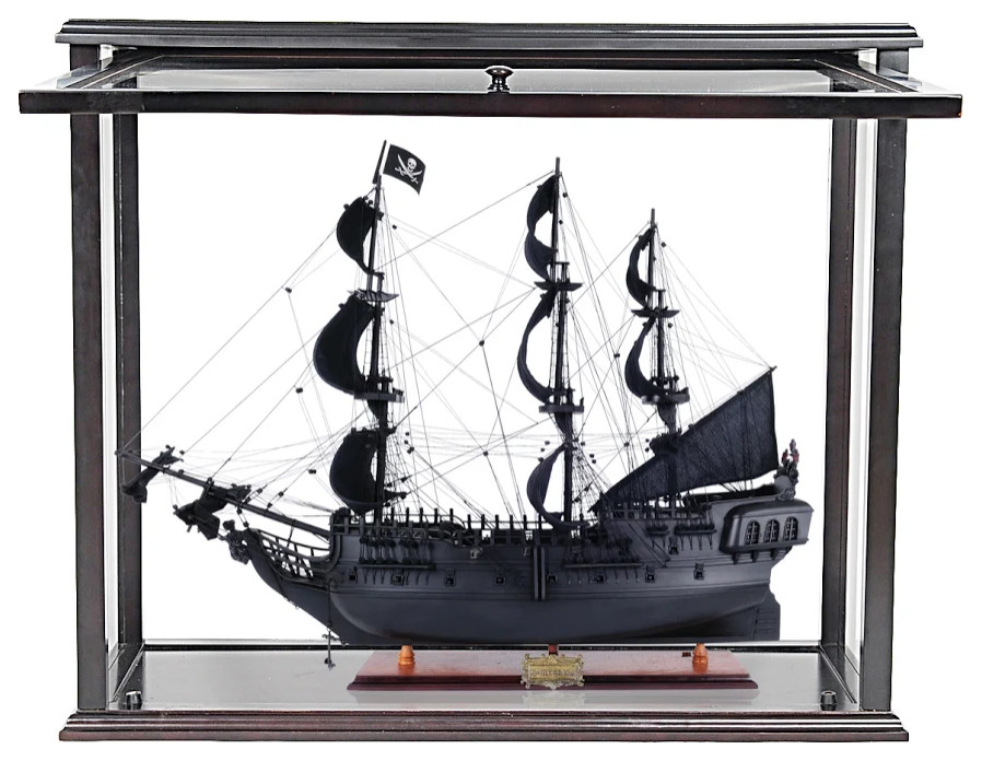 Black Pearl Pirate Ship Midsize With Display Case Front Open - Beach ...