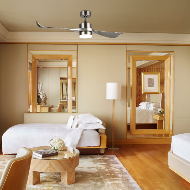 52" 2-Blade Reversible Ceiling Fan With LED Light Kit and Remote ...