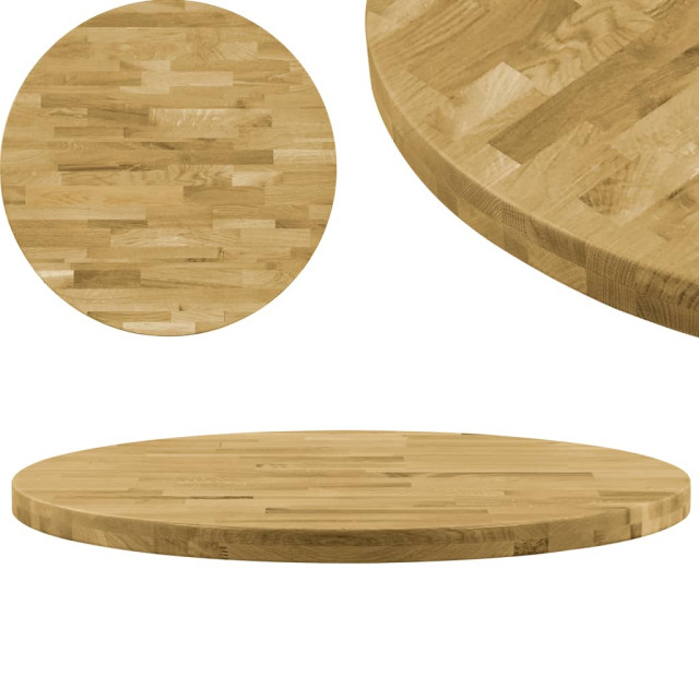 vidaXL Solid Oak Wood Table Top Round 31.5" Replacement Wooden Dining ...