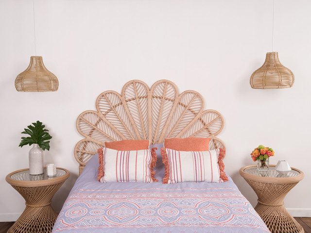 Rattan Petal Headboard Natural, Twin - Tropical - Headboards - by ...