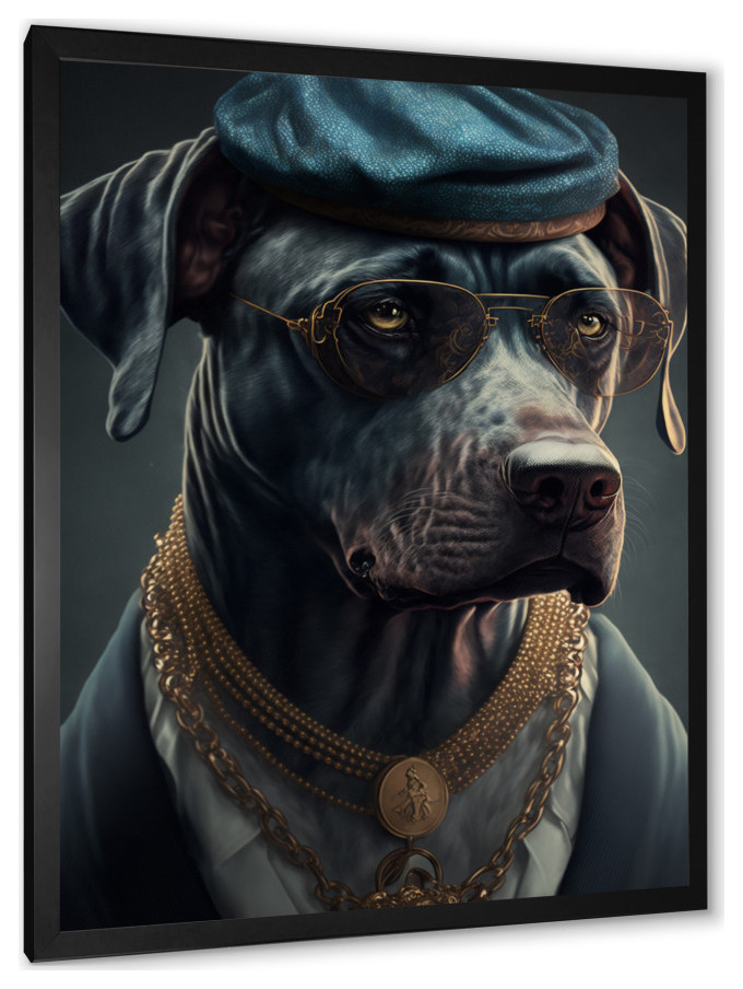 Mafia Dog I Framed Print, 12x20 - Eclectic - Prints And Posters - by ...