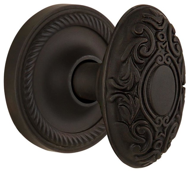 Nostalgic Passage-Rope Rose-Victorian Knob-Oil-Rubbed Bronze, NW-702532 ...