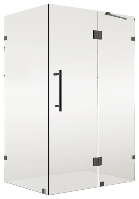 Avalux GS Frameless Shower Enclosure, Shelves, Oil-Rubbed Bronze, 33 ...