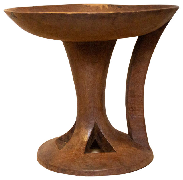 Stylish Tribal Naga Side Table - Rustic - Side Tables And End Tables ...
