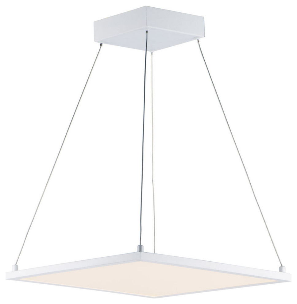 Wafer SQ 15"W 1-Light LED Pendant Light Fixture White Finish by Maxim ...