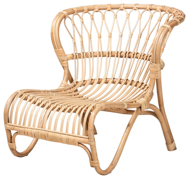 Larisa Natural Brown Rattan Accent Chair - Tropical - Armchairs And ...