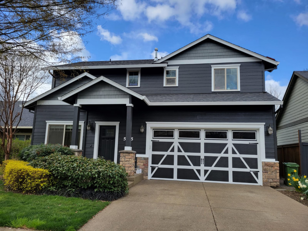 Blue/Gray exterior with crisp white trim. - Craftsman - Exterior ...