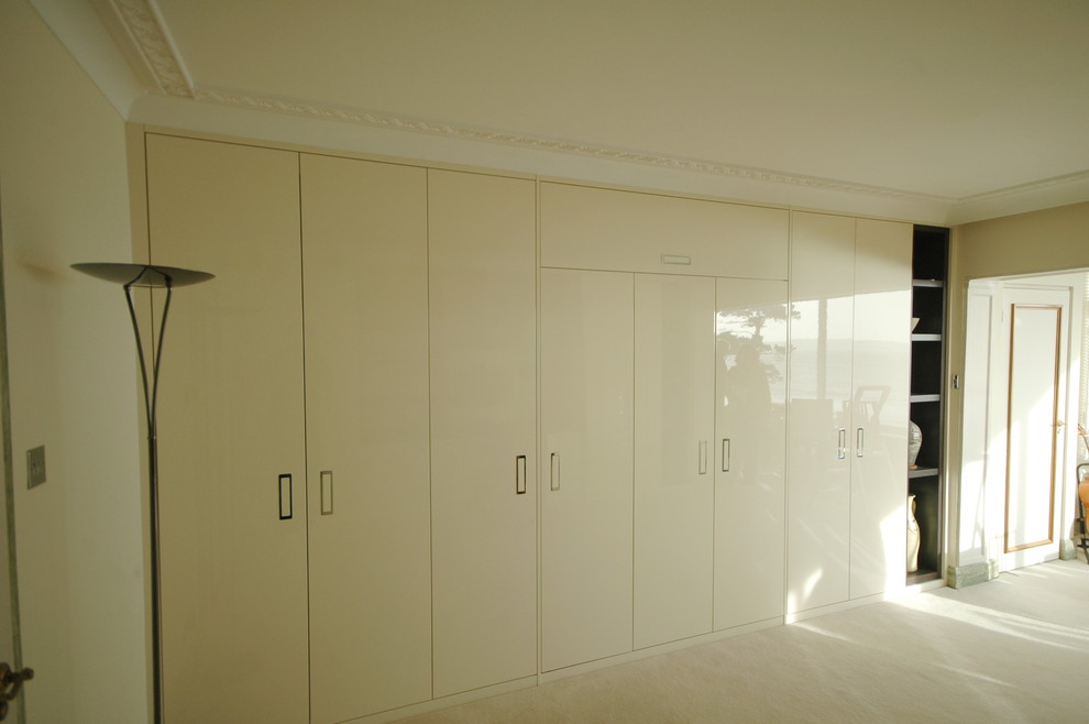 Bespoke Oak stained veneer and cream gloss lacquer home office and ...