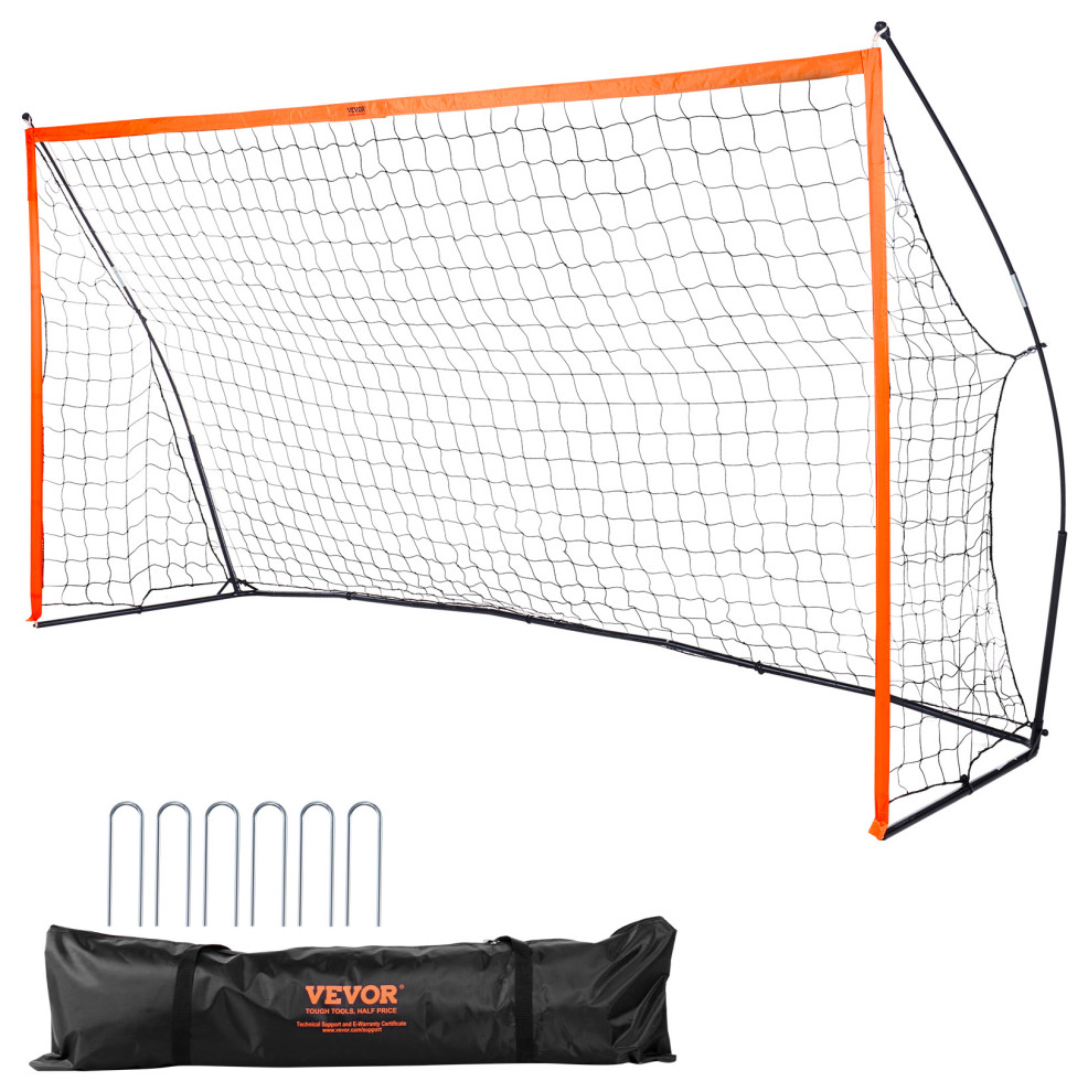 VEVOR 12.4x6.4 ft Portable Soccer Goal Kids Soccer Net Bag Backyard ...