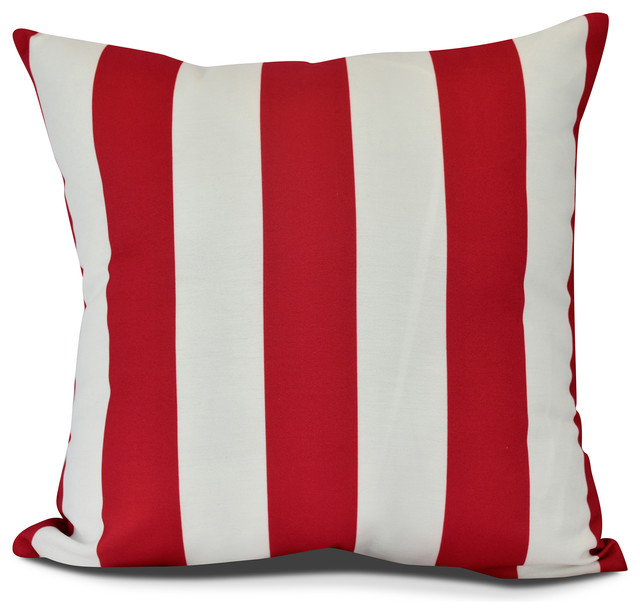 Stripe, Stripe Print Indoor/Outdoor Pillow, Red, 20" x 20 ...