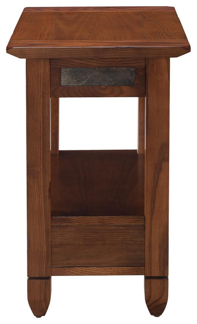 Traditional End Table, Hardwood Legs With Lower Storage Drawer, Rustic ...