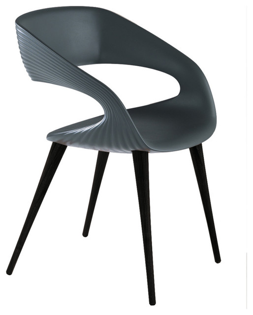 Shape Chair, Anthracite PU, Anthracite Legs - Midcentury - Dining ...