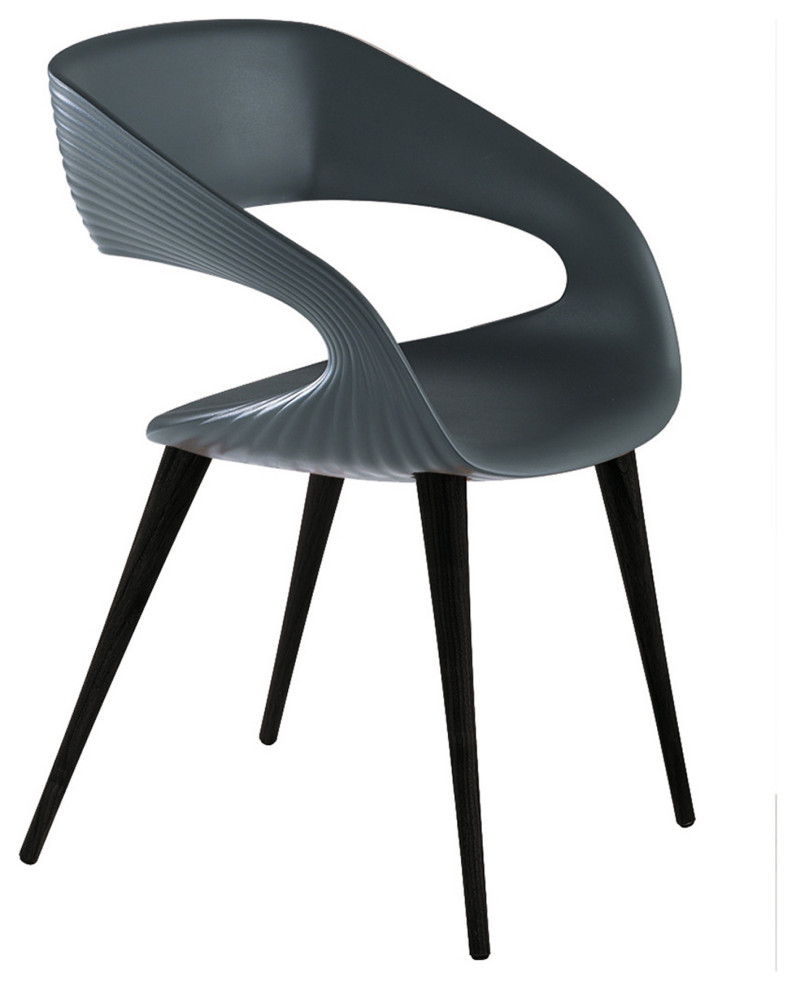 Shape Chair, Anthracite PU, Anthracite Legs - Midcentury - Dining ...