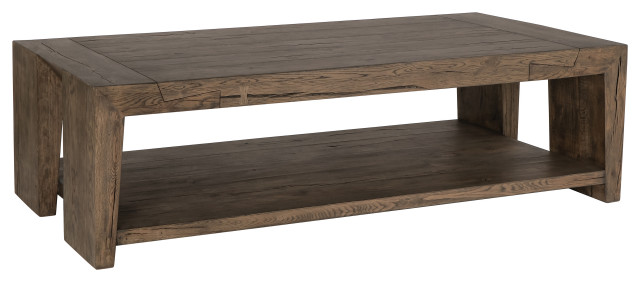 Troy Oak Coffee Table, Antique Brown - Rustic - Coffee Tables - by ...