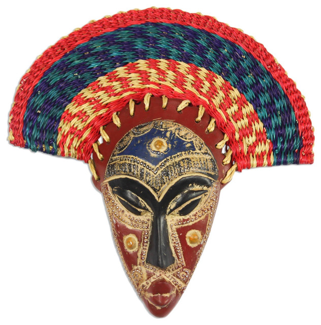 Novica Handmade Akuchinyere Headdress African Wood Mask - Tropical ...