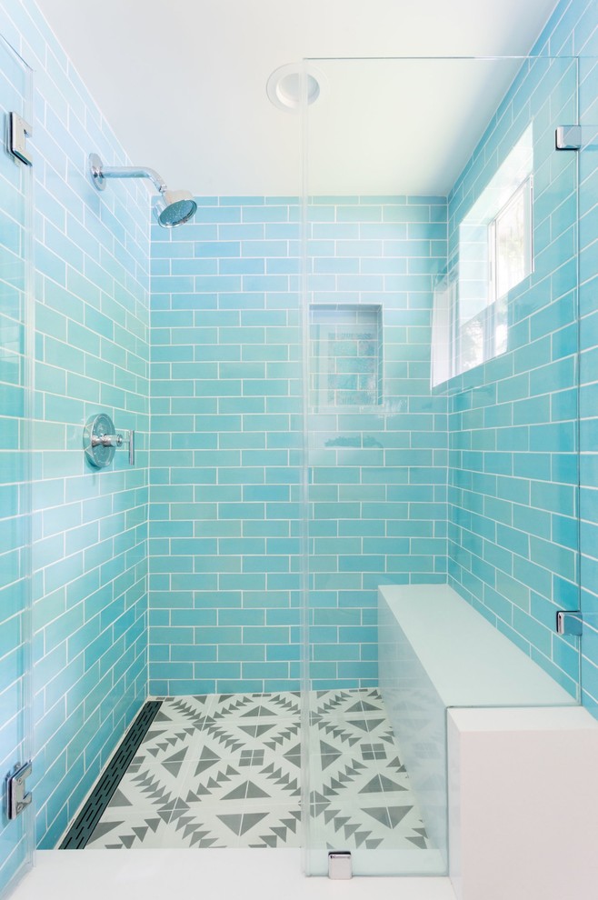 Bright Blue + White Bathroom - Modern - Bathroom - Los Angeles - by ...