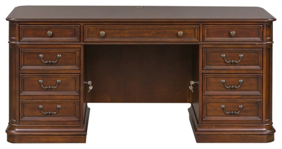Brayton Manor Dark Brown Jr Executive Desk - Traditional - Desks And ...