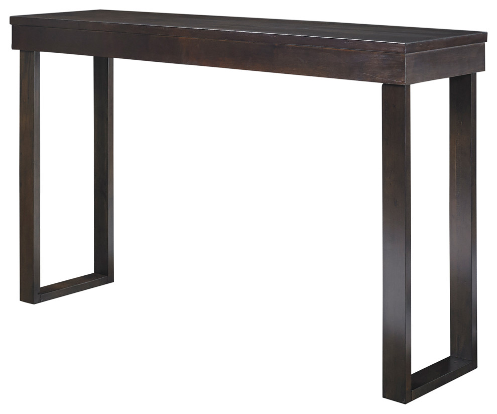 Wooden Dining Console Table with Power Sockets and USB Ports, Dark ...