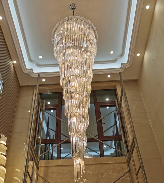 Crystal Designer LED Chandelier for lobby, foyer, staircase, living ...