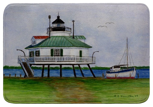 Hooper Strait Lighthouse Bath Mat 24x36 - Beach Style - Bath Mats - by ...