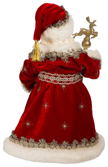 Kurt Adler 10.5" Fabriche Regal Red Santa Table Piece, 10.5" - Holiday ...