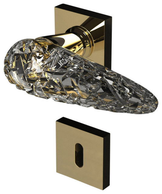 Lidia Designer Crystal Privacy Pin Door Handle - Contemporary - Door ...