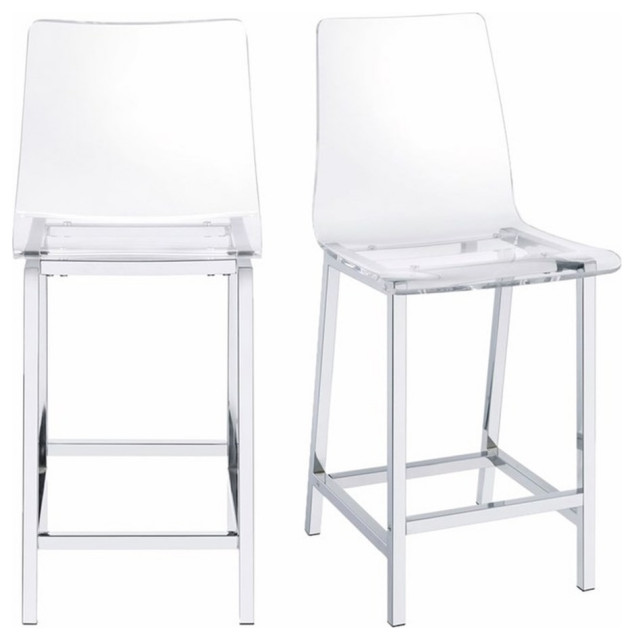 Picket House Furnishings Crystal Bar Stool Set in Clear - Contemporary ...