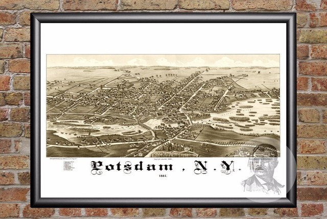 Historic Potsdam, NY Map 1885, Vintage New York Art Print Decor, 12"x18 ...