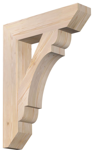 Balboa Traditional Bracket, 16"Dx28"H, 4"W Western Red Cedar/Rough Sawn ...
