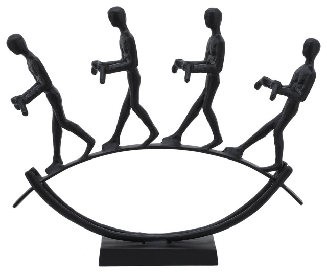 Metal, 15" 4 Men Balancing Act, Black, 15x4x13 inches - Contemporary ...