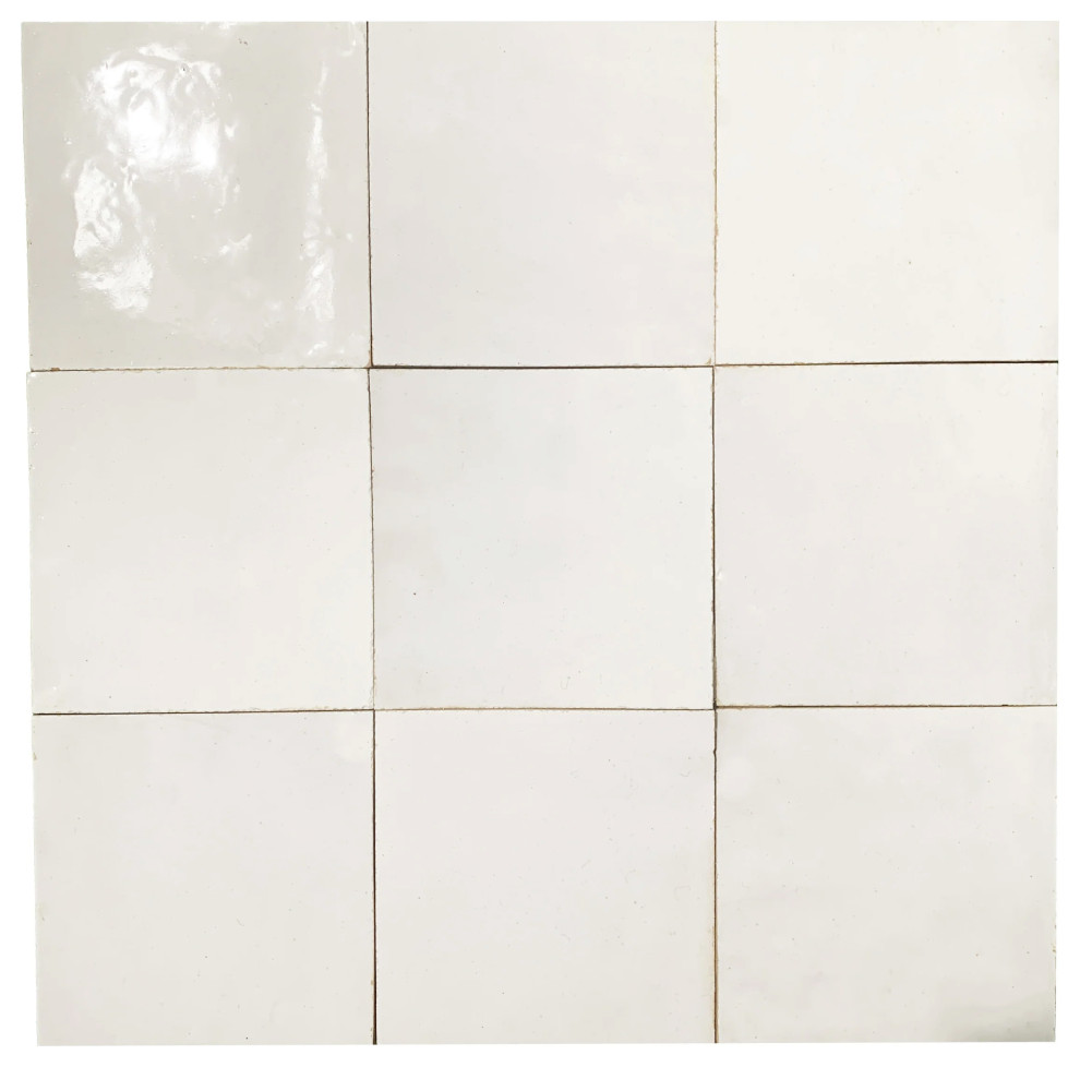 Contemporary Zellige, White, 12"x12"x1/2" Panel - Traditional - Wall ...