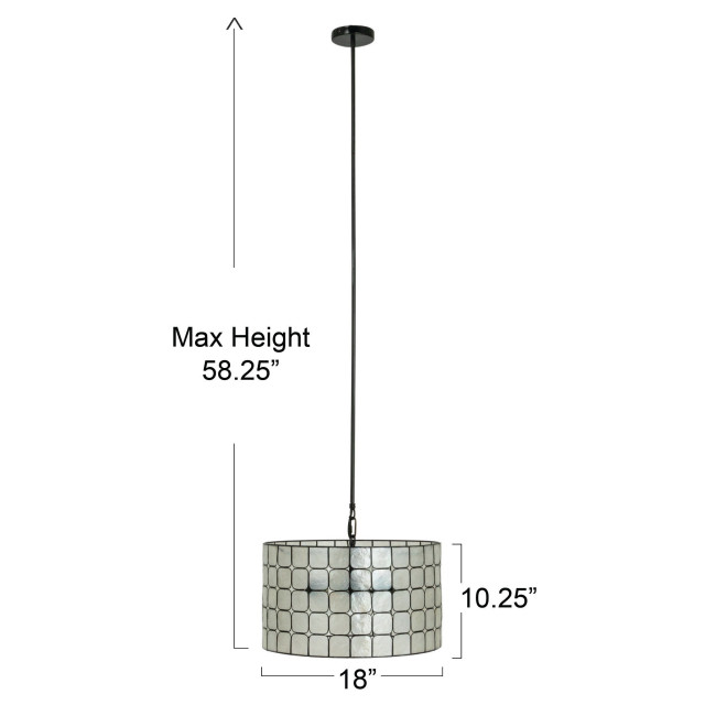 Capiz Shell Pendant Lamp, Black - Beach Style - Pendant Lighting - by ...