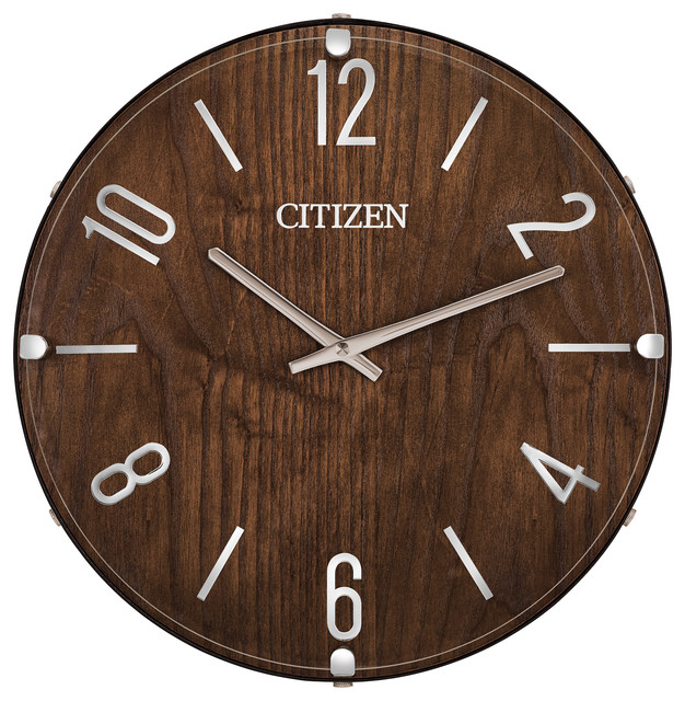 Gallery Wall Clock With Dark Wood Frame and Vegan Leather Frame ...