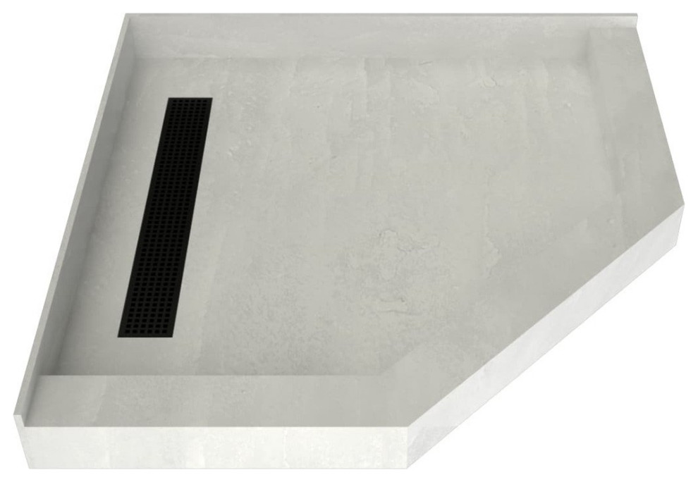 Redi Neo 40x40 Redi Trench Shower Pan Left Matte Black Trench ...