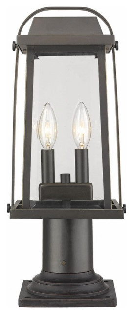 2 Light Outdoor Pier Mount Lantern in Period Inspired Style - 7.75 ...