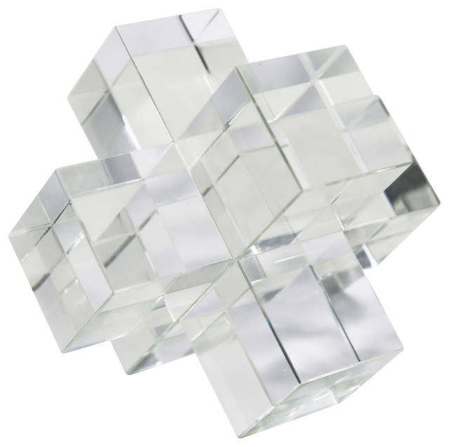 Sagebrook Home Crystal Geometric Object, Clear - Contemporary ...